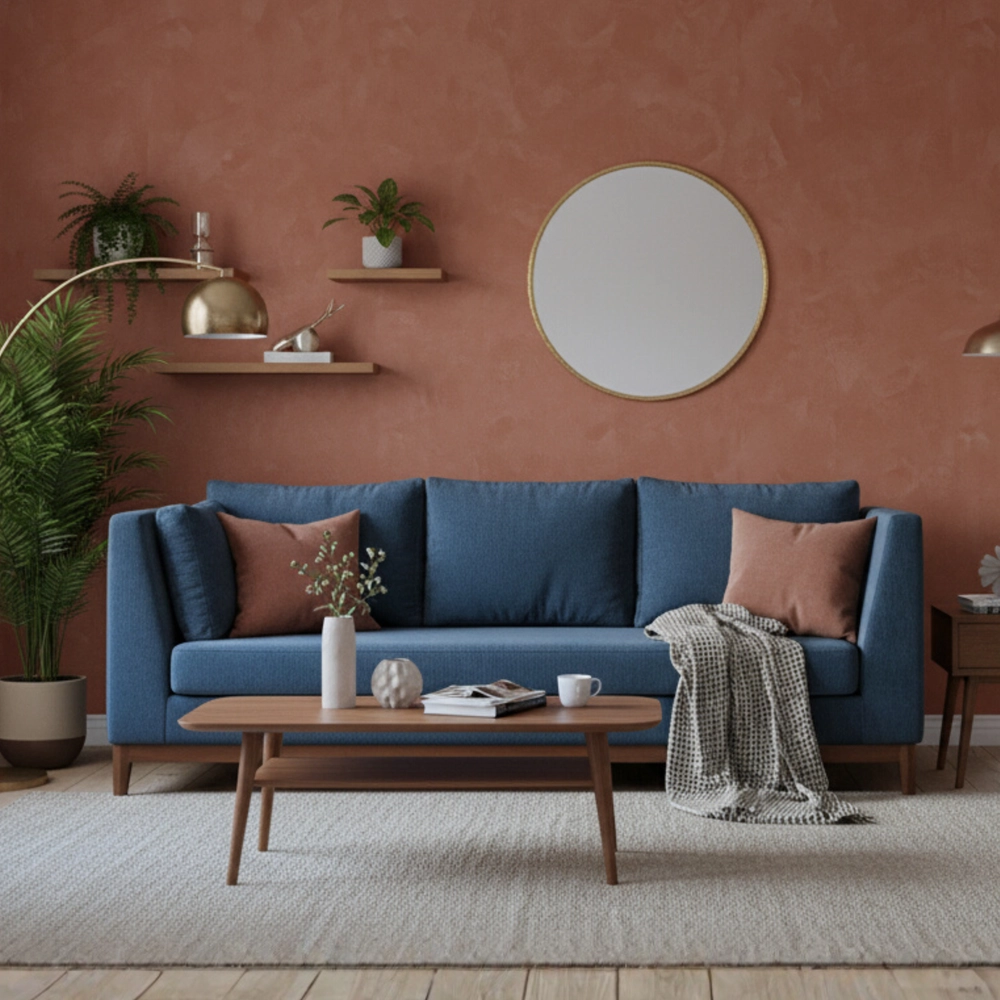 Brooklyn Fabric 3-Seater Sofa (Charcoal Grey) on Rent in Pune ...