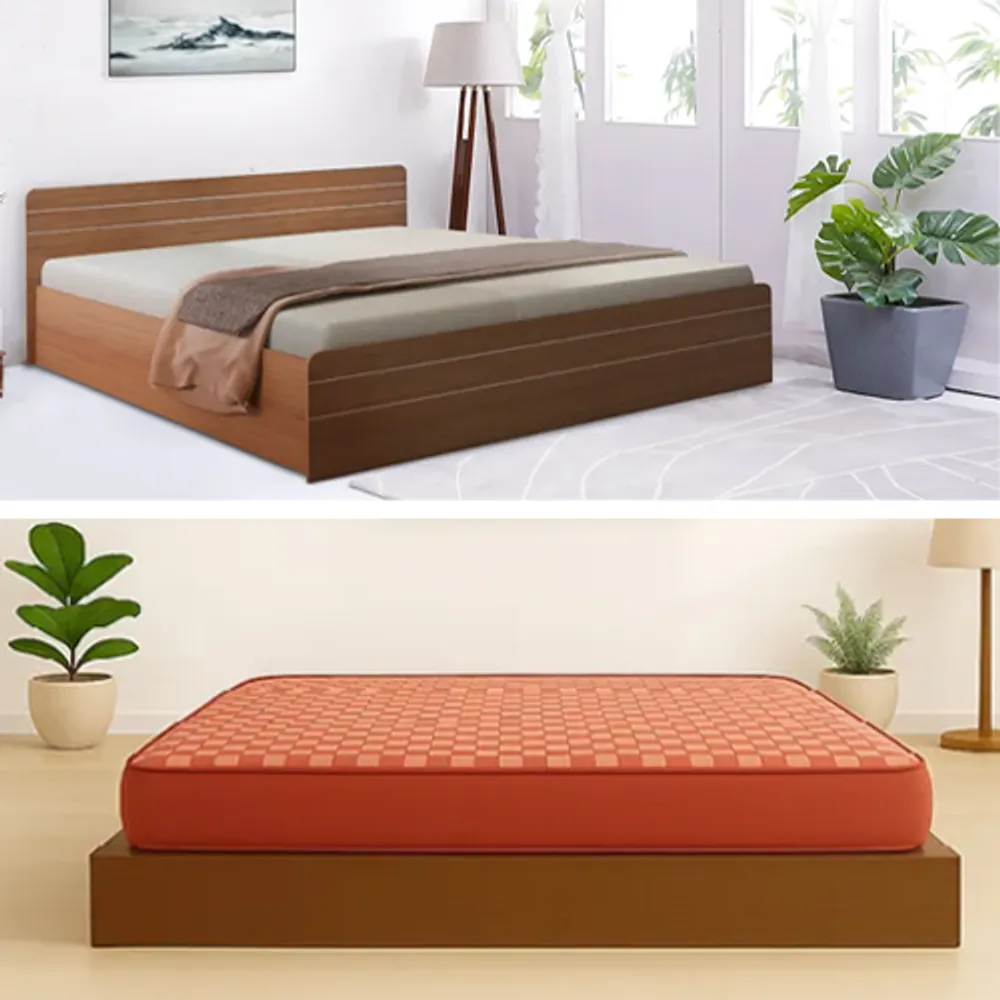 Bed & mattress Combo - Basics on Rent in Bangalore | RentoMojo.com