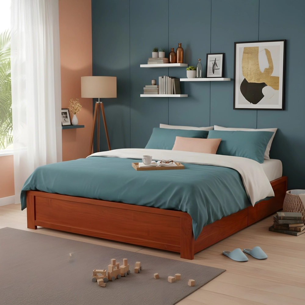 Hiber Solid Wood Queen Storage Bed (6x5) on Rent in Hyderabad ...