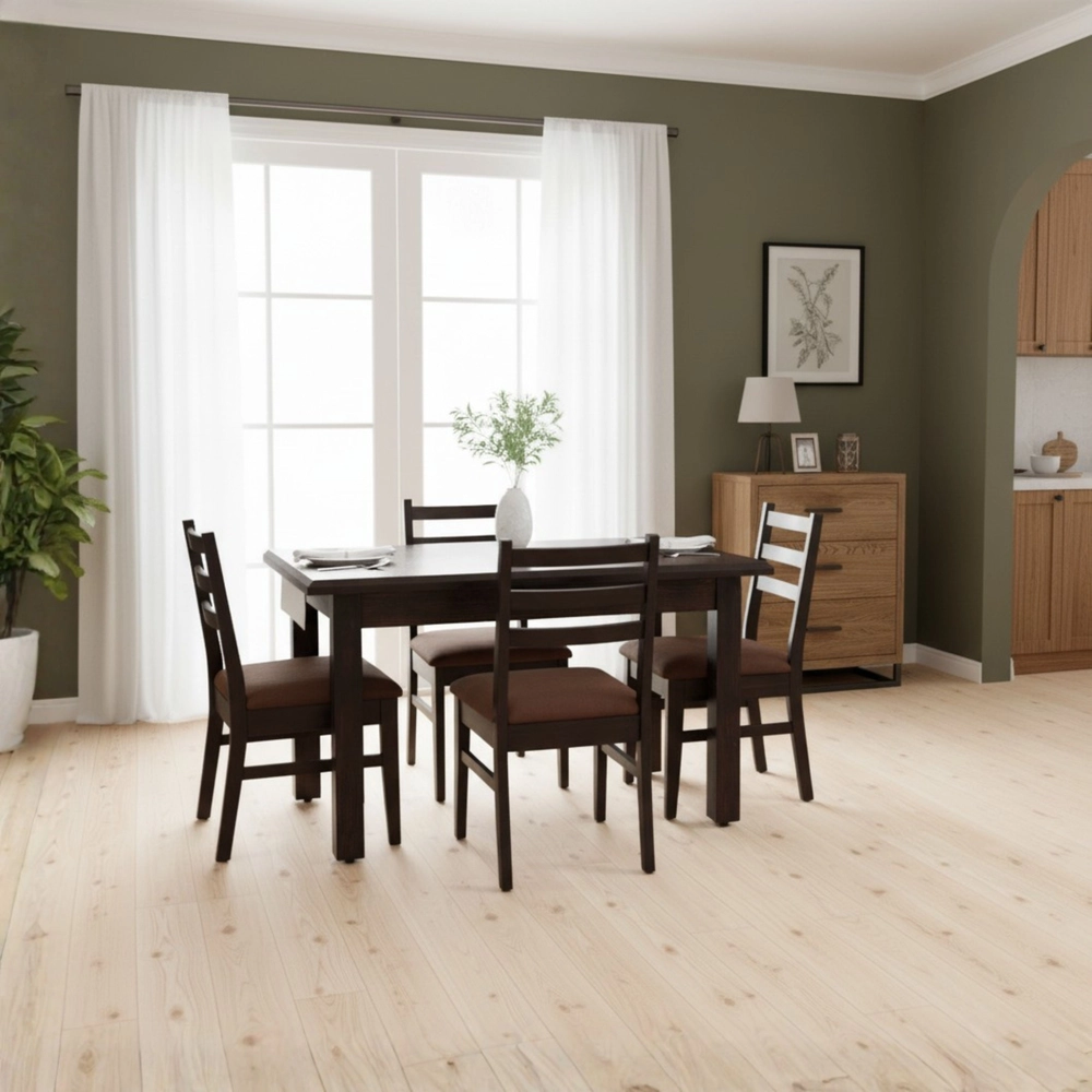 Gordon Solid Wood 4-Seater Dining Table & Chairs on Rent in Hyderabad ...