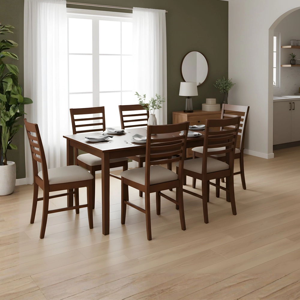 Marco Solid Wood 6-Seater Dining Table & Chairs on Rent in Chennai ...