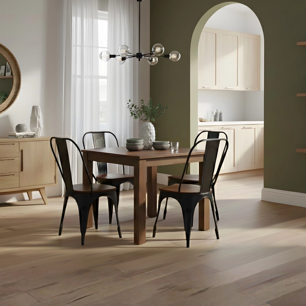 Poise 4-Seater Dining Table & Chairs - Solid Wood & Metal on Rent in ...