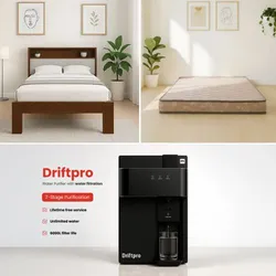 Aurora Single Bed With Shelf + Mattress + Water Purifier on Rent in ...